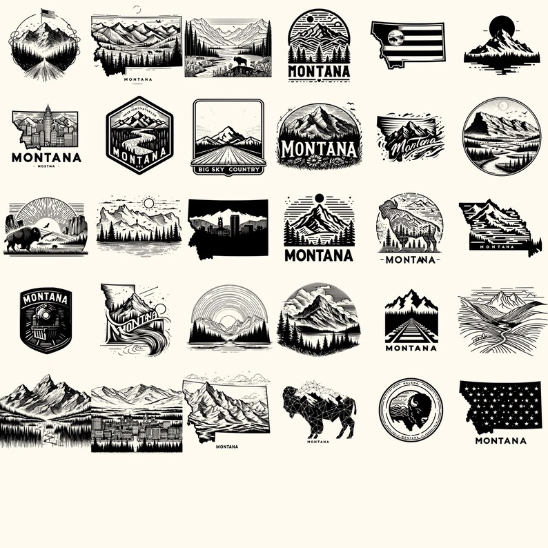Montana State Svg Bundle, Montana State Vector, Montana Silhouette ...
