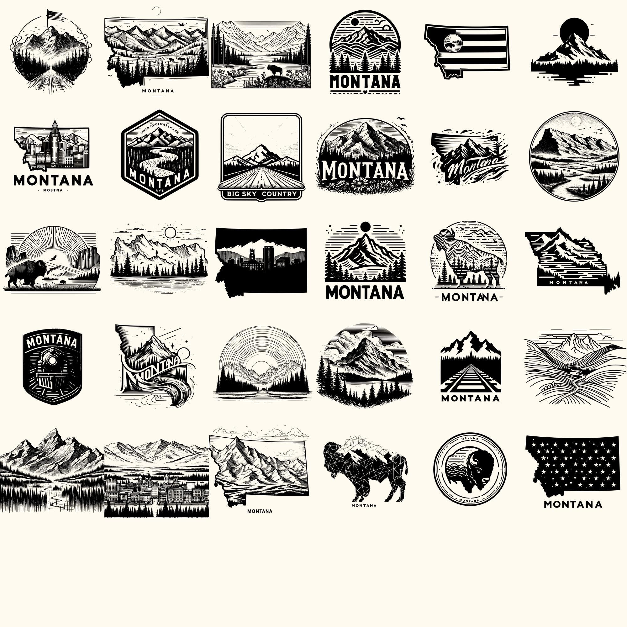 Montana State Svg Bundle, Montana State Vector, Montana Silhouette ...