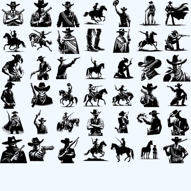 Western Cowboy Gunslinger Svg Bundle, Cowboy Gunslinger Svg, Western ...