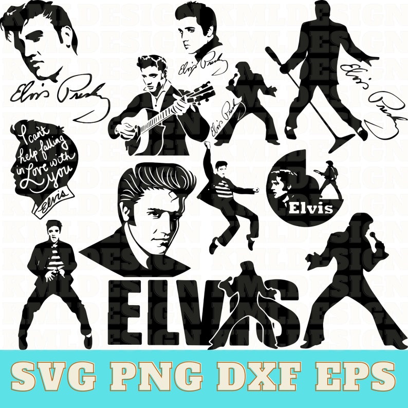 12 Elvis Presley Svg Bundle Elvis Presley Vector Elvis Presley