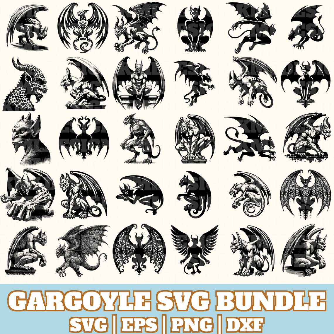 Gargoyle Svg Bundle, Gargoyle Vector Silhouette, Gargoyle Svg PNG Eps ...