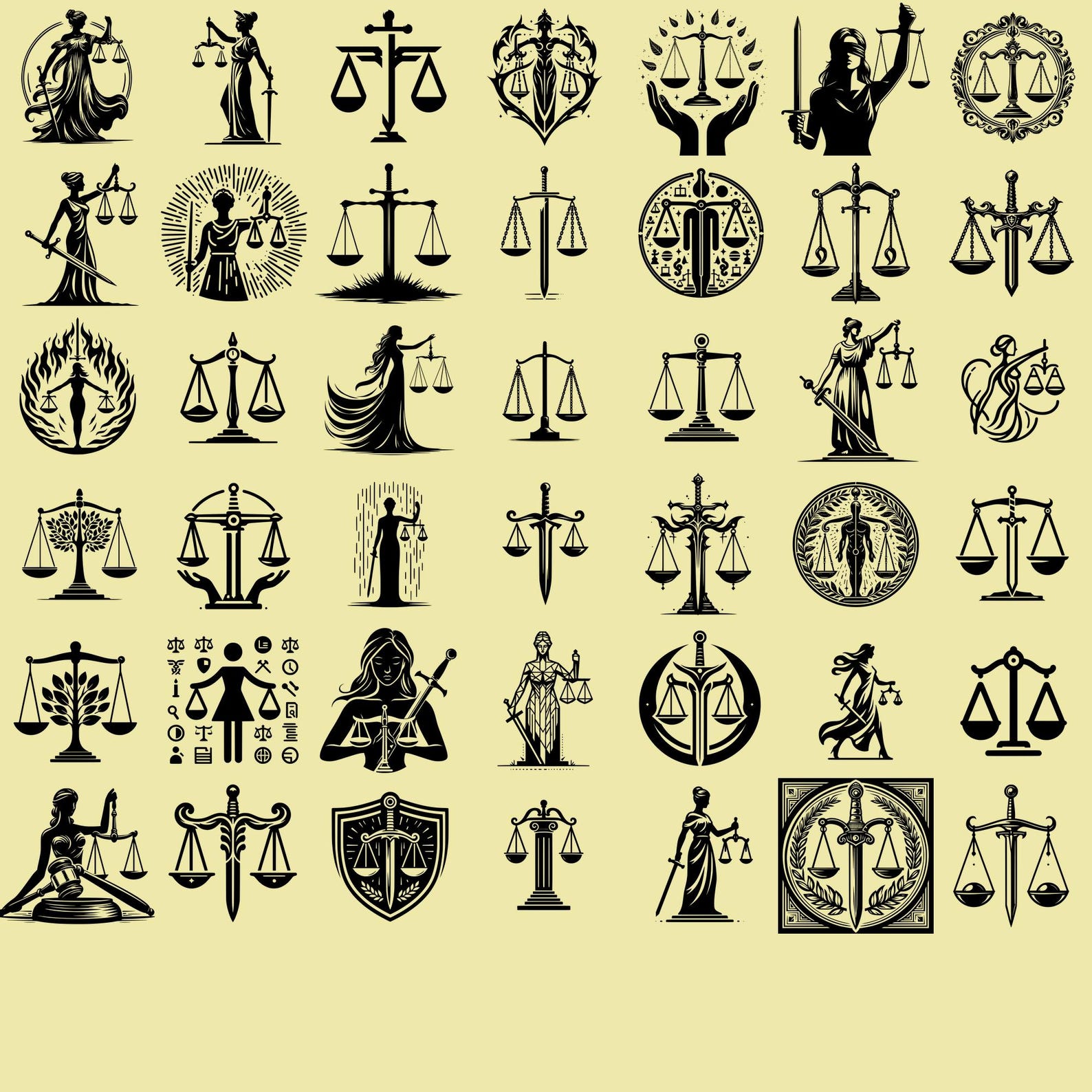 Scale of Justice Svg Bundle, Symbol of Justice Silhouette, Balance Law ...