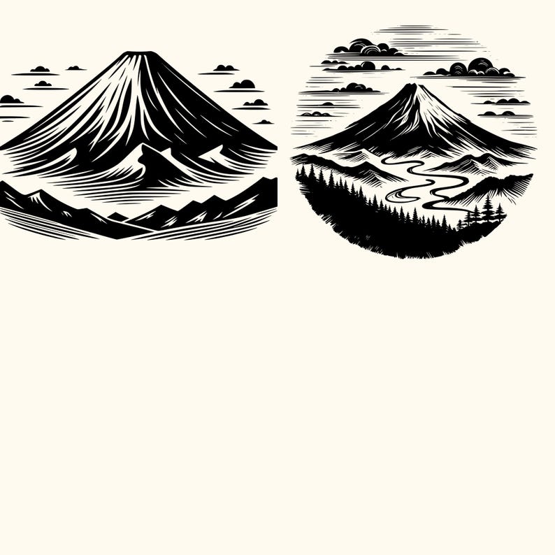 Mount Fuji Svg Bundle, Mount Fuji Fujiyama Vector, Mount Fuji ...