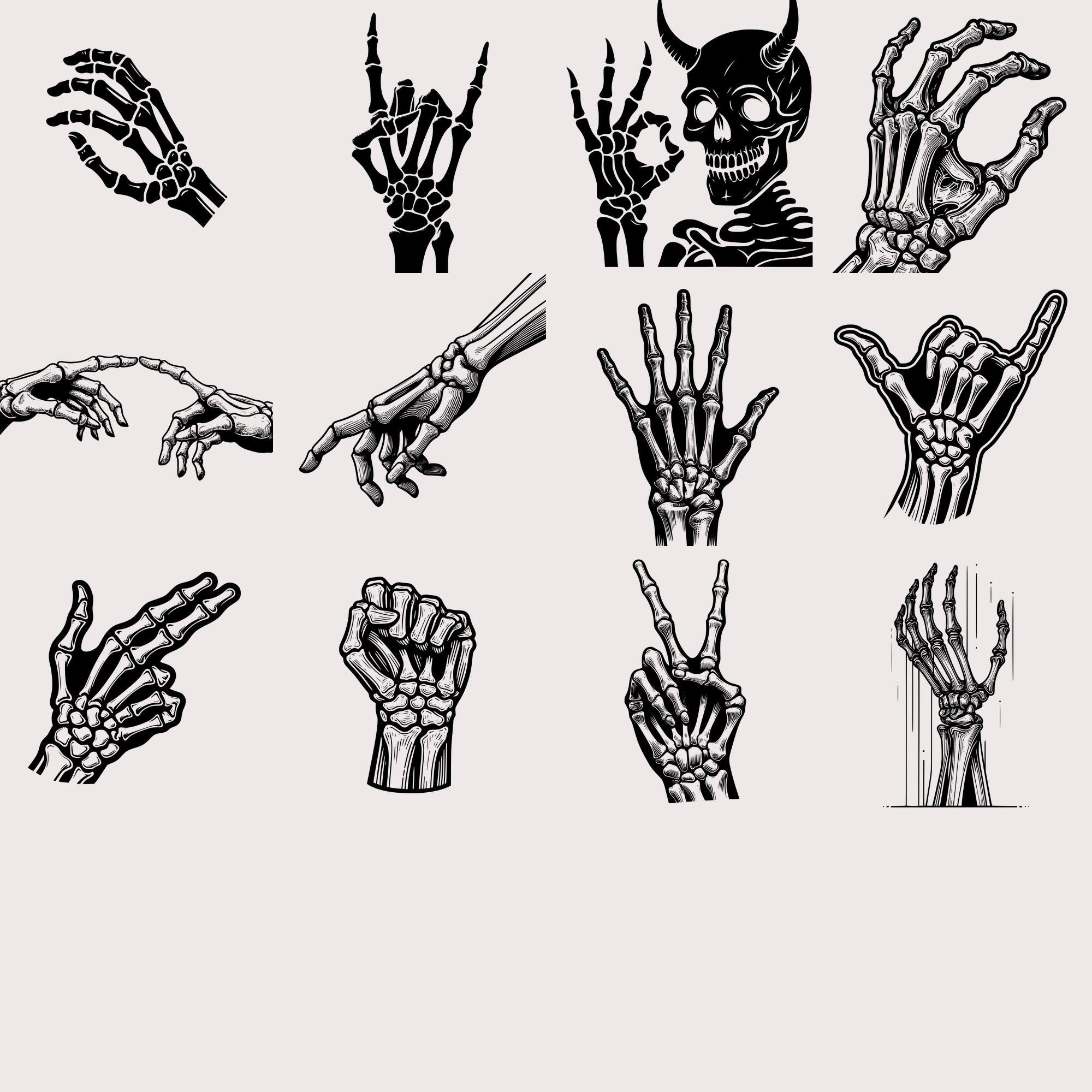 Skeleton Hands Svg Bundle, Zombie Hands Vector, Skeleton Hands ...