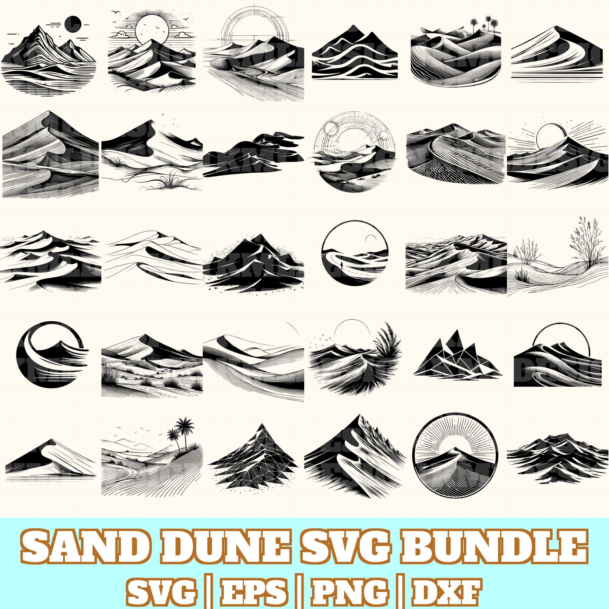 Sand Dune Svg Bundle, Sand Dune Vector, Sand Dune Silhouette, Sand Dune ...