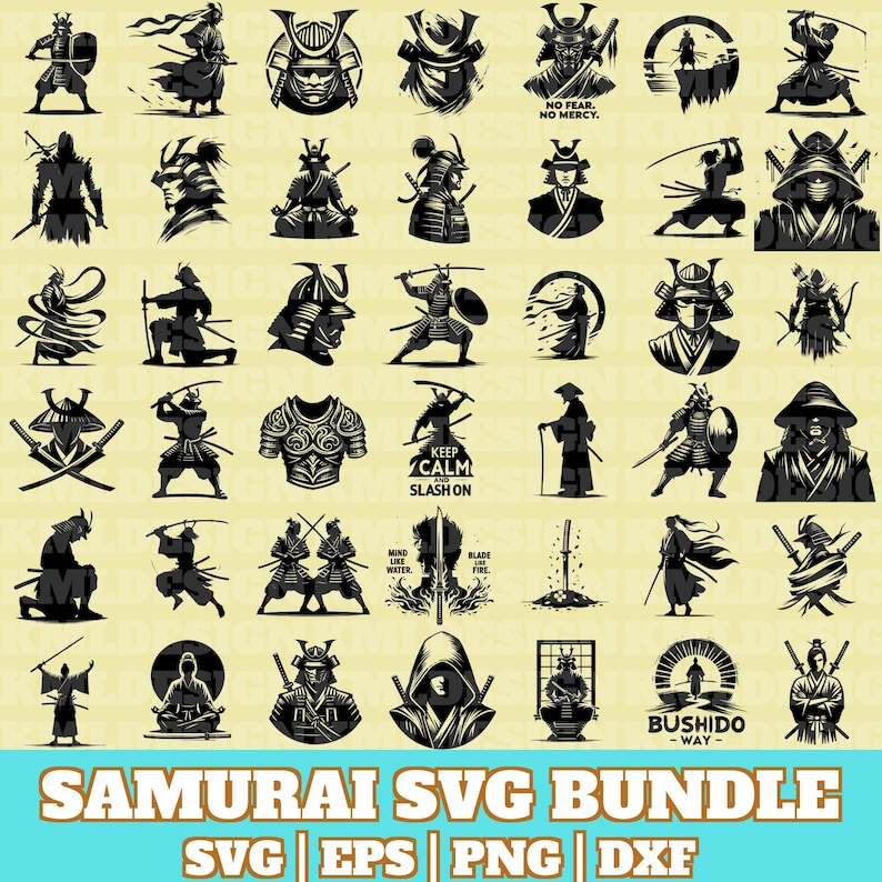 Samurai Svg Bundle, Samurai Warrior Cut File, Samurai Vector, Samurai ...