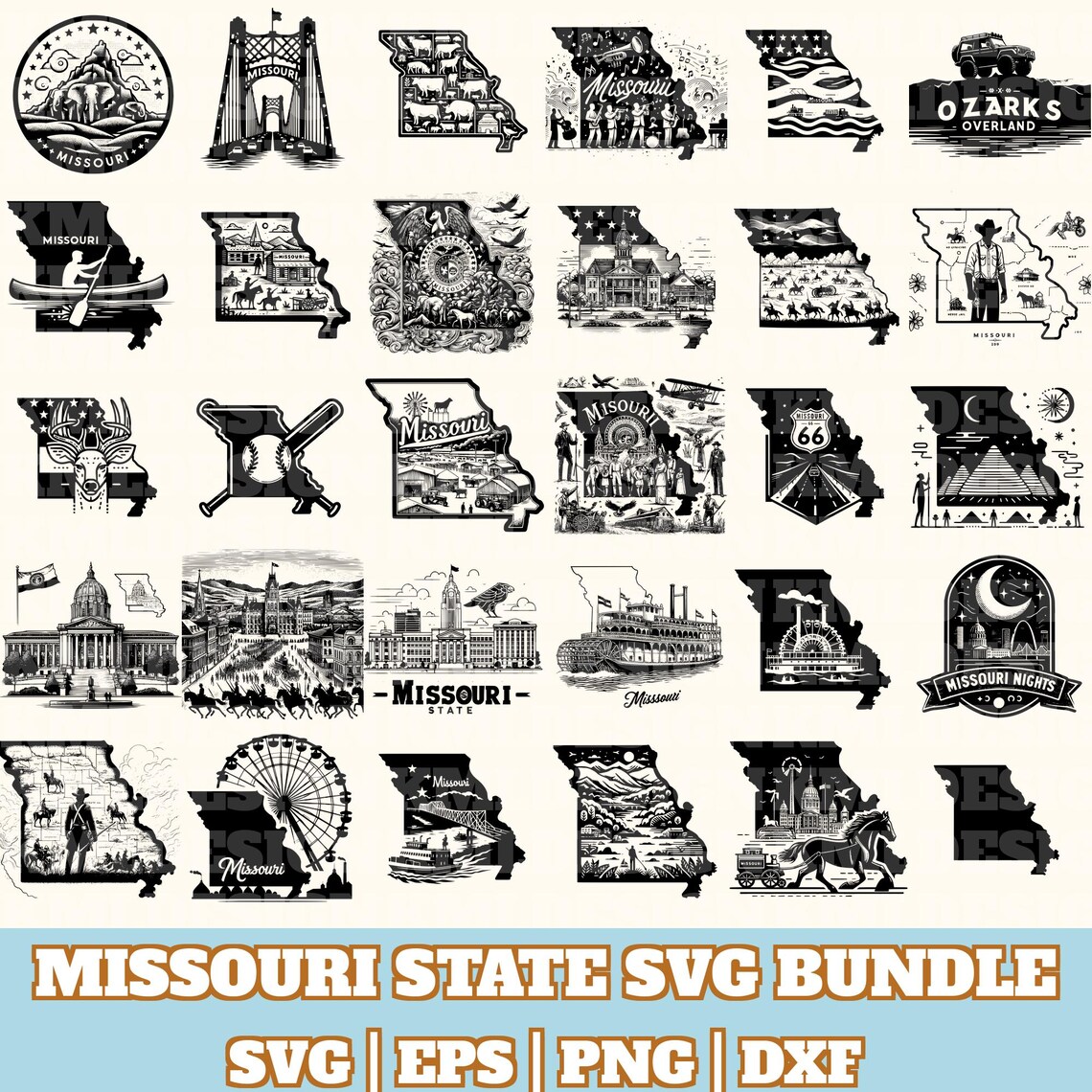 Missouri State Svg Bundle, Missouri State Vector Silhouette, Missouri ...