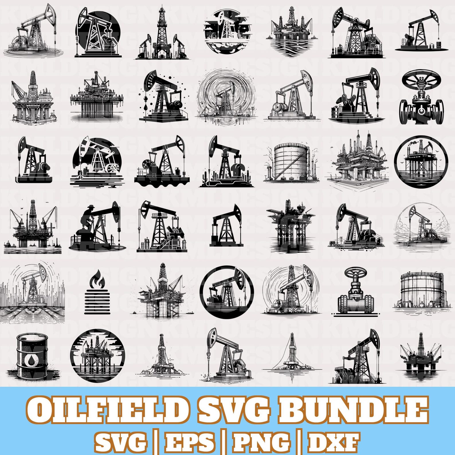 Oilfield Svg Bundle, Oilfield Vector, Oilfield Silhouette, Oil Rig ...
