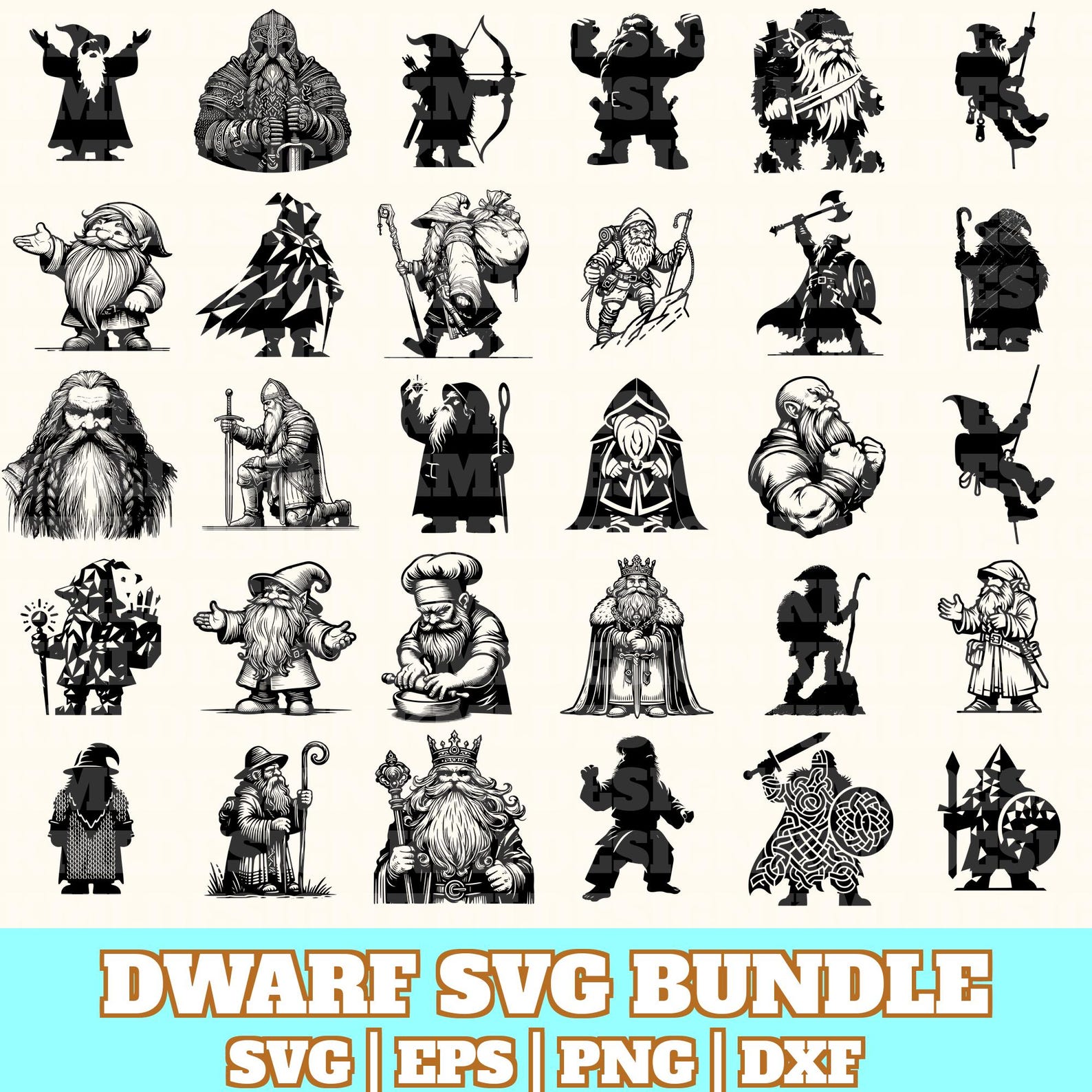 Dwarf Svg Bundle, Dwarf Vector, Dwarf Silhouette, Dwarf Svg PNG Eps Dxf ...