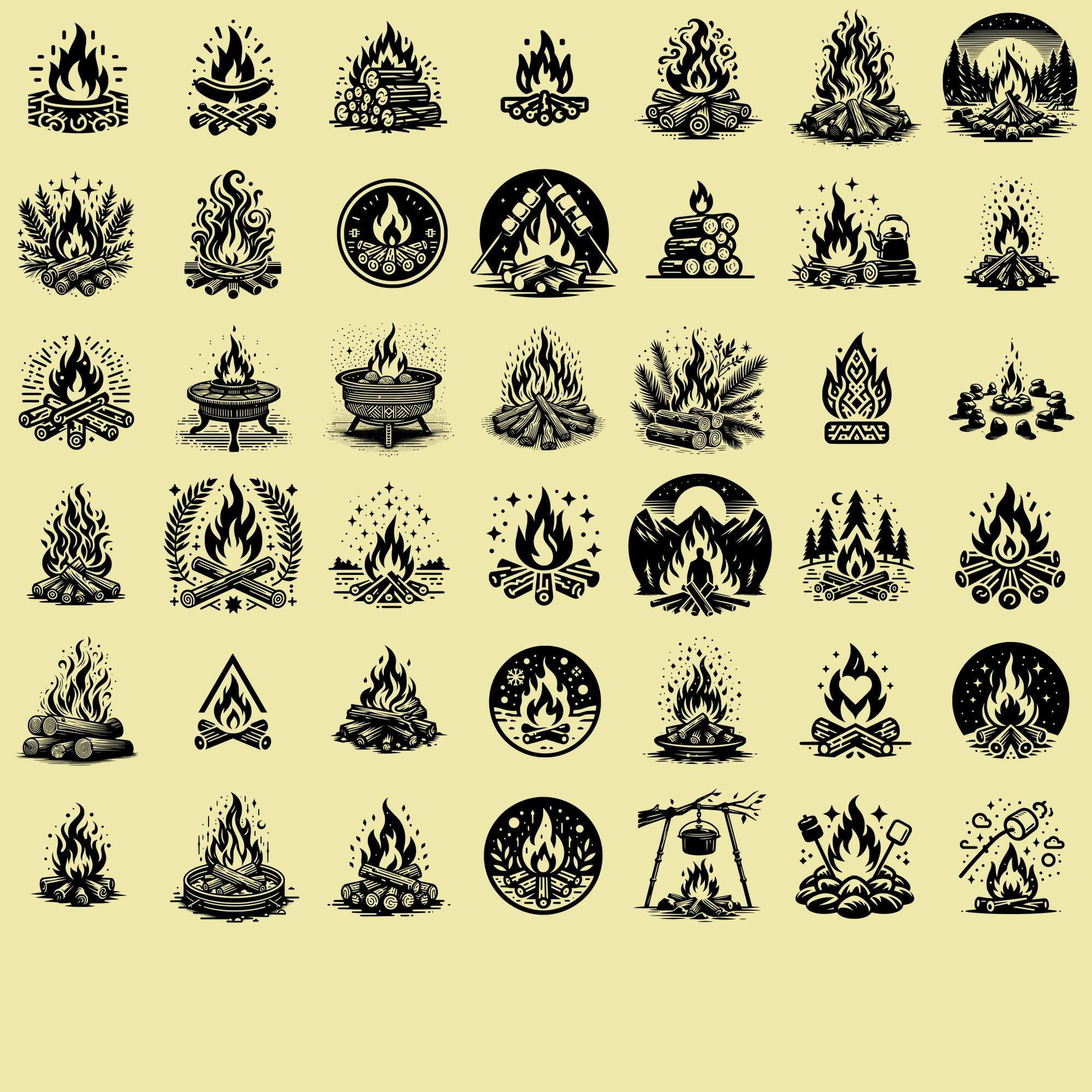 Campfire Svg Bundle, Campfire SVG, Campfire Silhouette, Camp Life ...