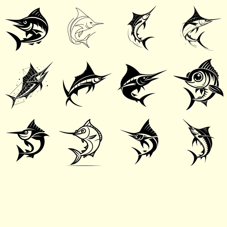 Marlin Fish Svg Bundle, Marlin Fish Vector, Marlin Fish Silhouette ...