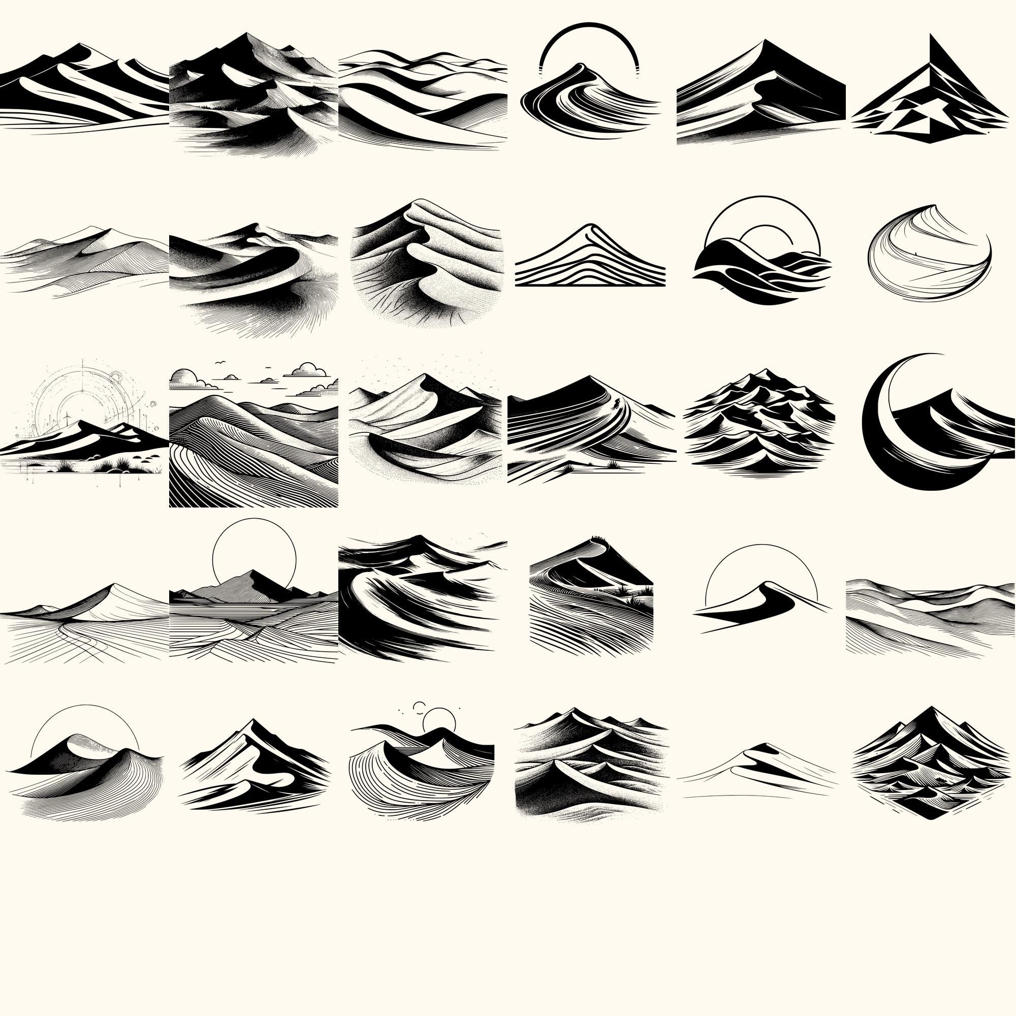 Sand Dune Svg Bundle, Sand Dune Vector, Sand Dune Silhouette, Sand Dune ...