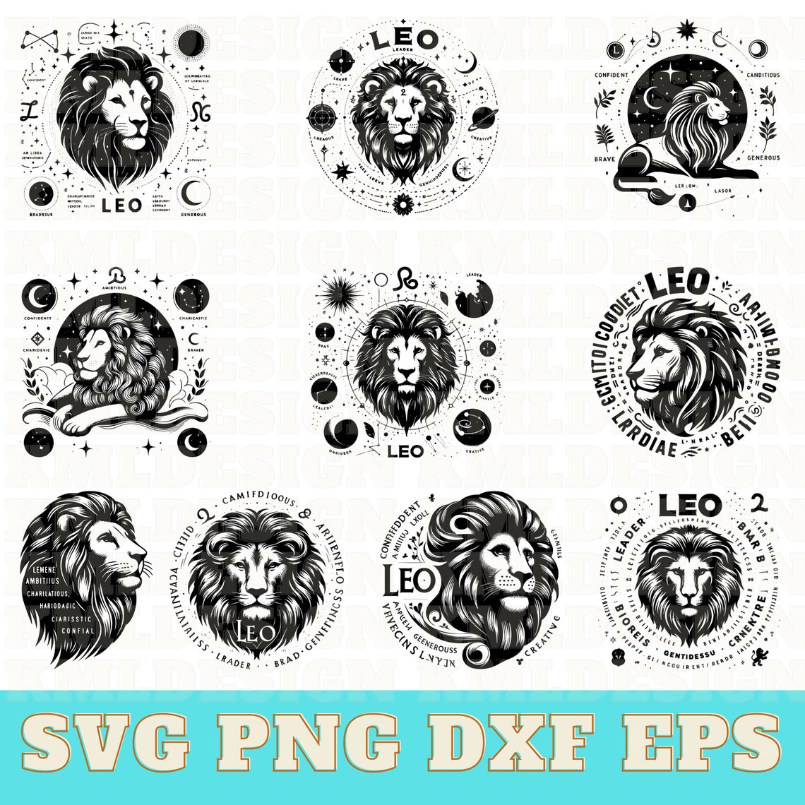 Leo Zodiac Vector Art, Leo Zodiac Svg Files, Leo Sign Art, Leo Symbol ...