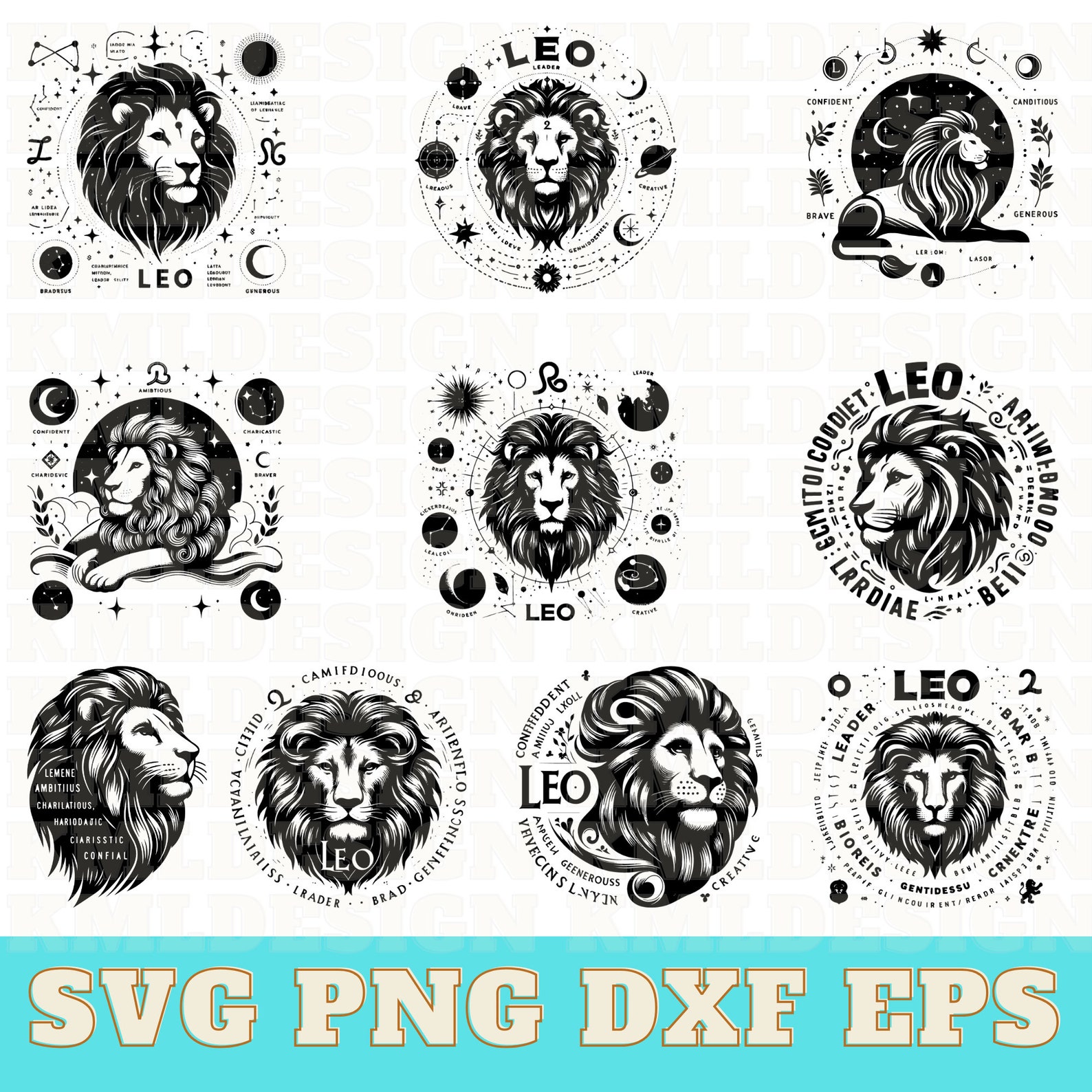 Leo Zodiac Vector Art, Leo Zodiac Svg Files, Leo Sign Art, Leo Symbol ...