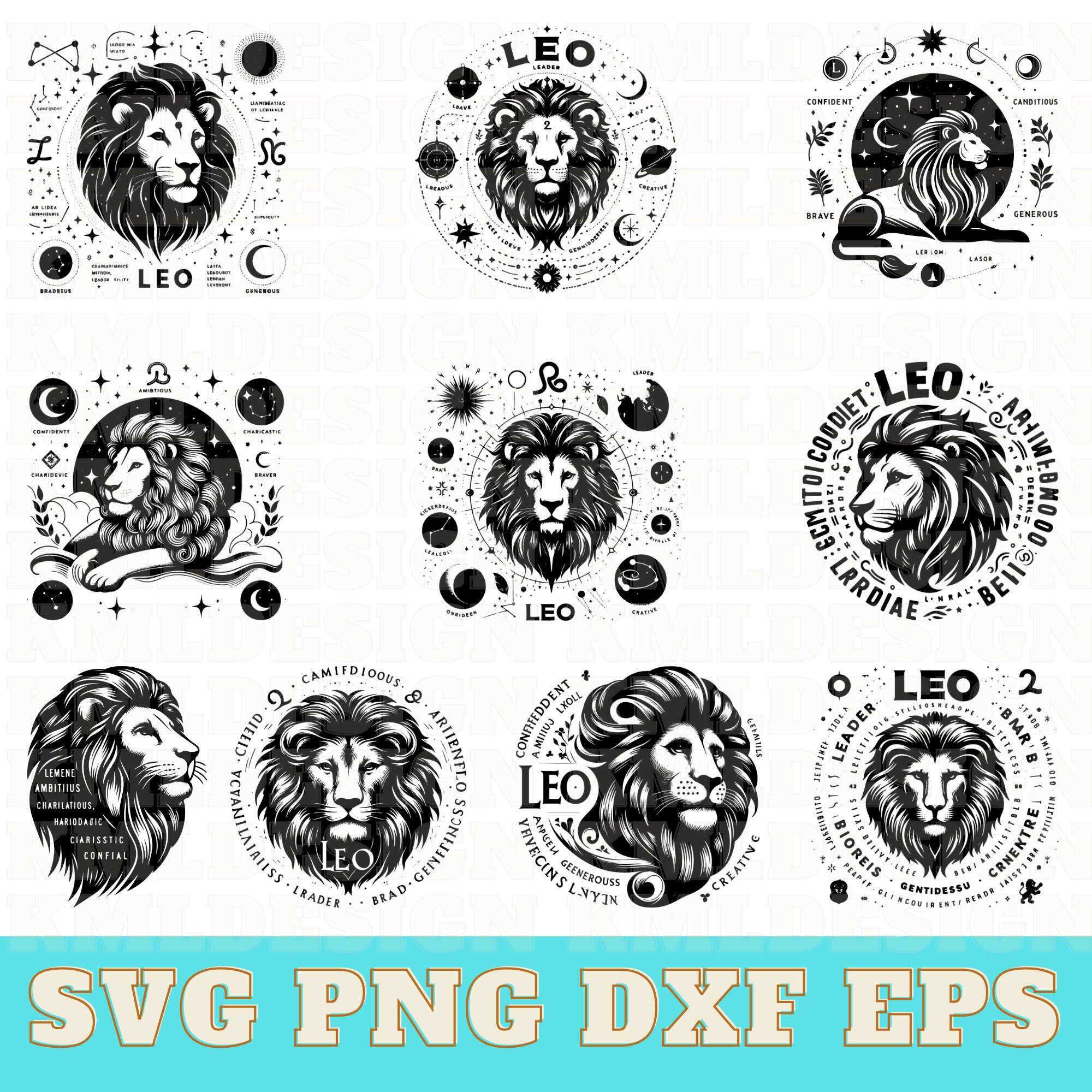 Leo Zodiac Vector Art, Leo Zodiac Svg Files, Leo Sign Art, Leo Symbol ...