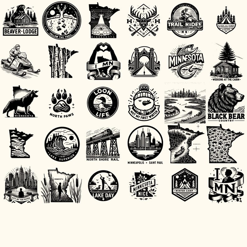 Minnesota State Svg Bundle, Minnesota State Vector Silhouette ...