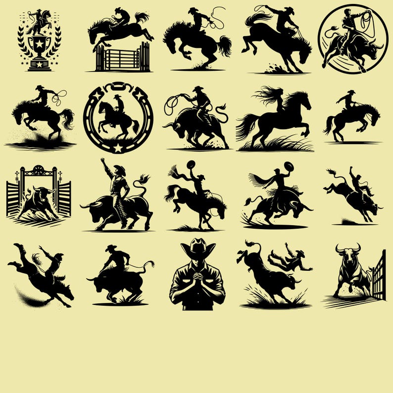 Rodeo Svg Bundle, Rodeo Horse Cut File, Country Girl Vector, Rodeo ...