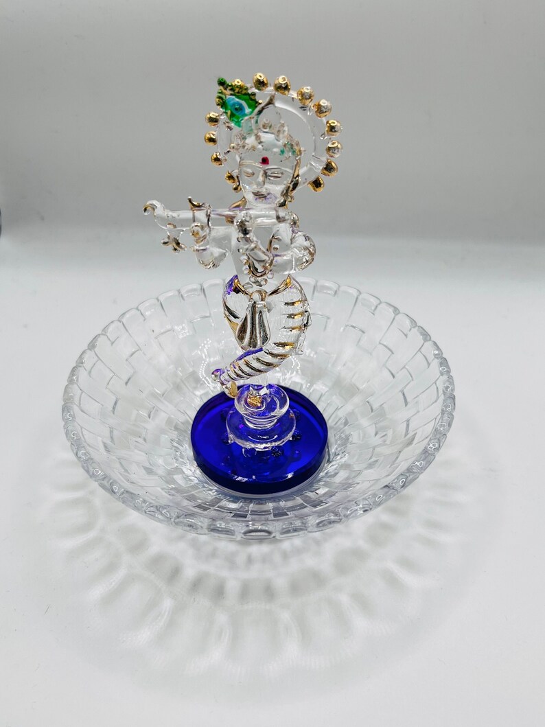 Lord Krishna Glass Figure - Etsy