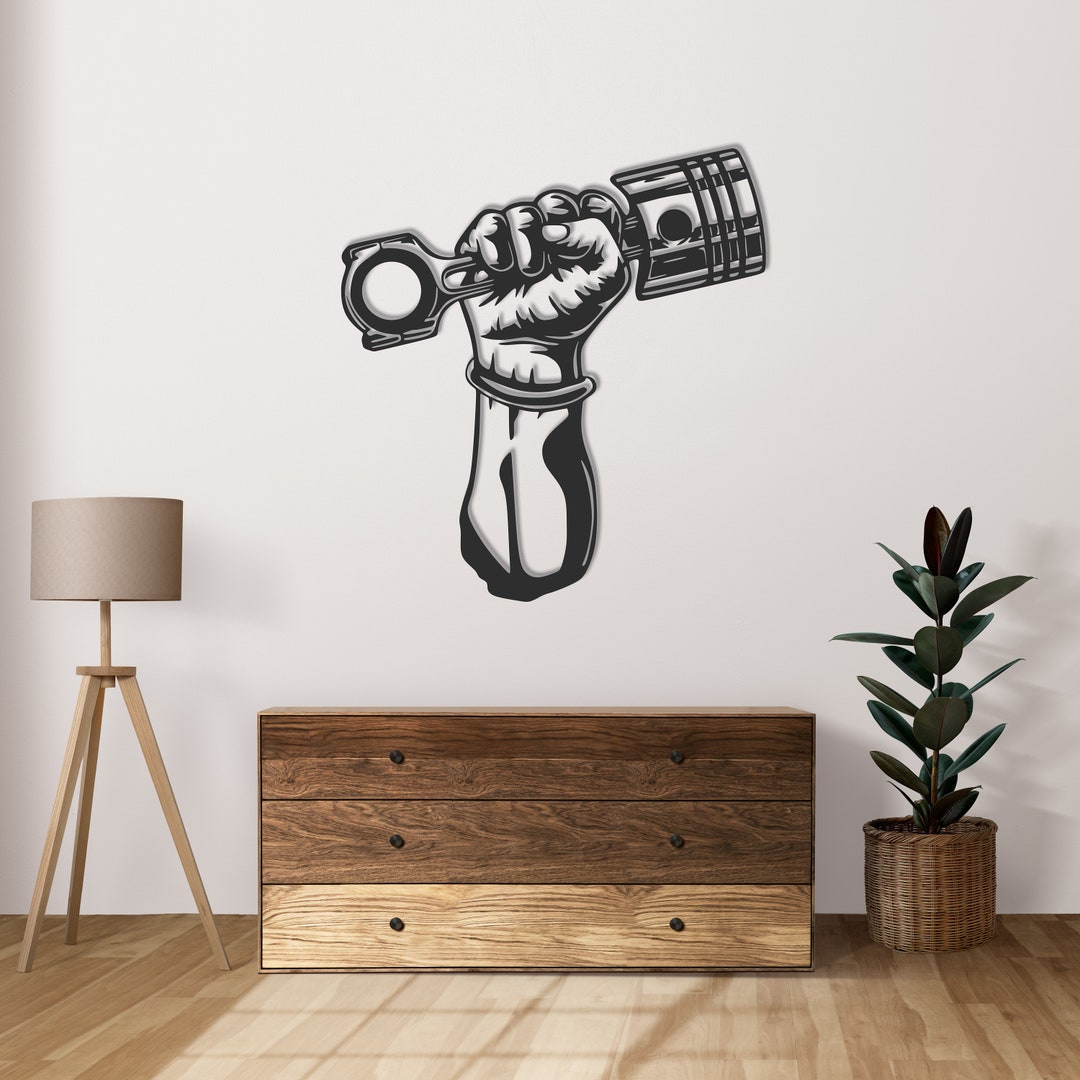 Piston Metal Home Decor, Mechanic Decor Art, Car Repair Shop Decor ...