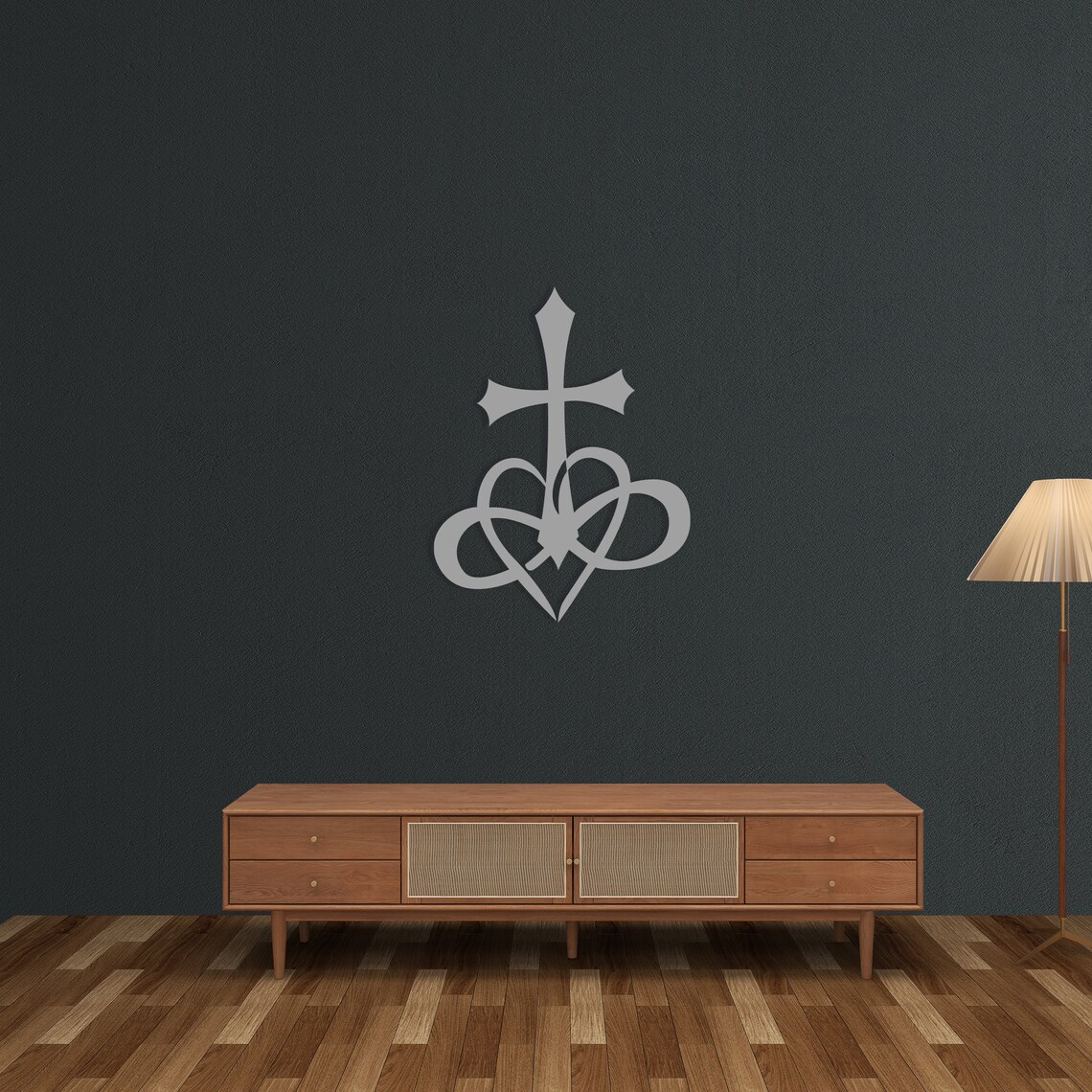 Infinite Love: Cross, Heart Metal Home Decor, Rustic Cross and Heart ...