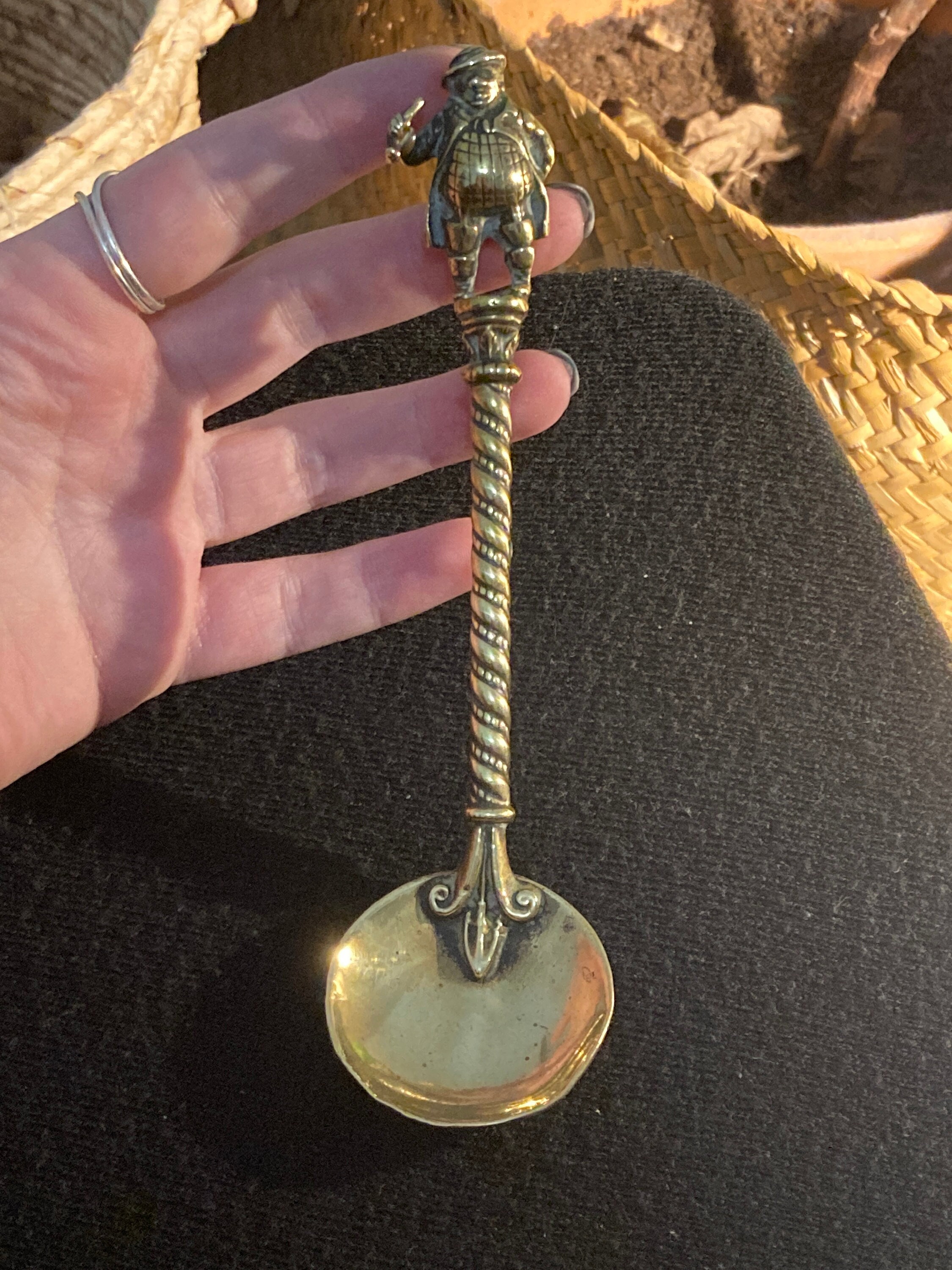 Rare and Unusual Antique Brass Character Spoon - Etsy UK