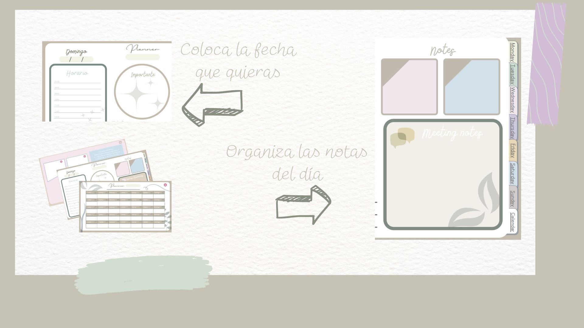 Digital Monthly Planner and Printable Calendar / Digital and Printable ...