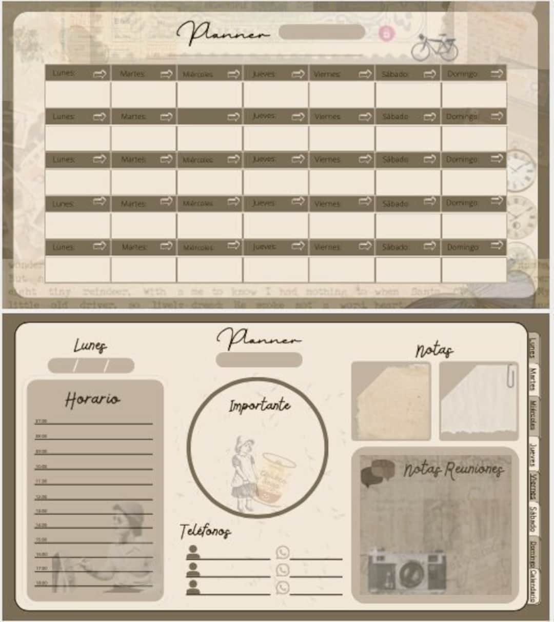 Printable or Digital Monthly Planner. Work Calendar Without Dates - Etsy