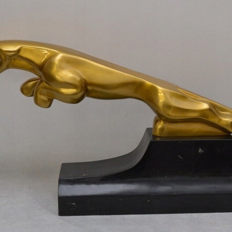 Large Gold Panther Statue - Etsy