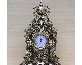 Vintage Gold Tone Uranio Mantle Clock | 16" Tall Ornate Uranio West ...