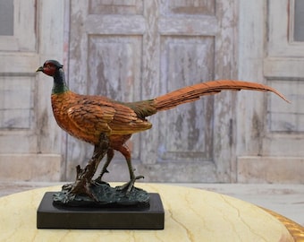 Pheasant Hunter Bronze Sculpture Foundry Mark Gift Hunting Idea ...