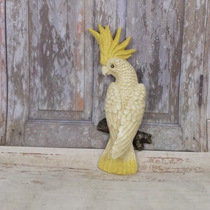 Cast Iron Sculpture Cockatoo - Vintage Statue Parrot - Solid and Heavy ...
