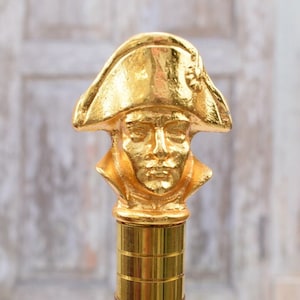 Napoleon Bonaparte Walking Stick: Wooden Cane With Brass Art Deco ...