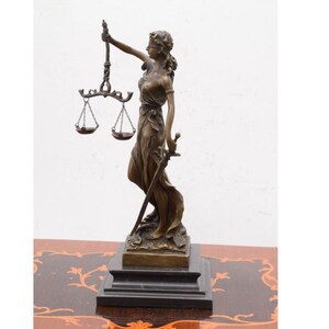 Bronze Sculpture Lady Justice Figurine Themist Statue Gift Idea for ...