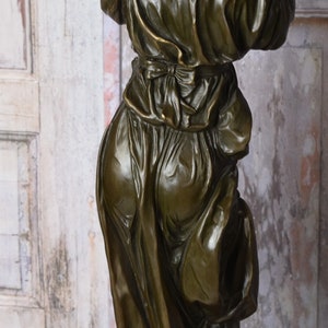 Rare Bronzes! Two Big Standing Nymphs With Vases on Their Heads - Two ...