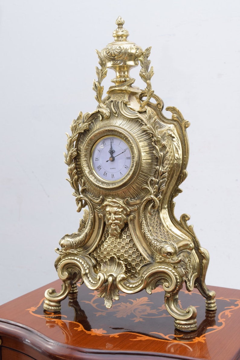 Luxury Brass Table Clock: Neptune Art Nouveau Fireplace Decor - Etsy