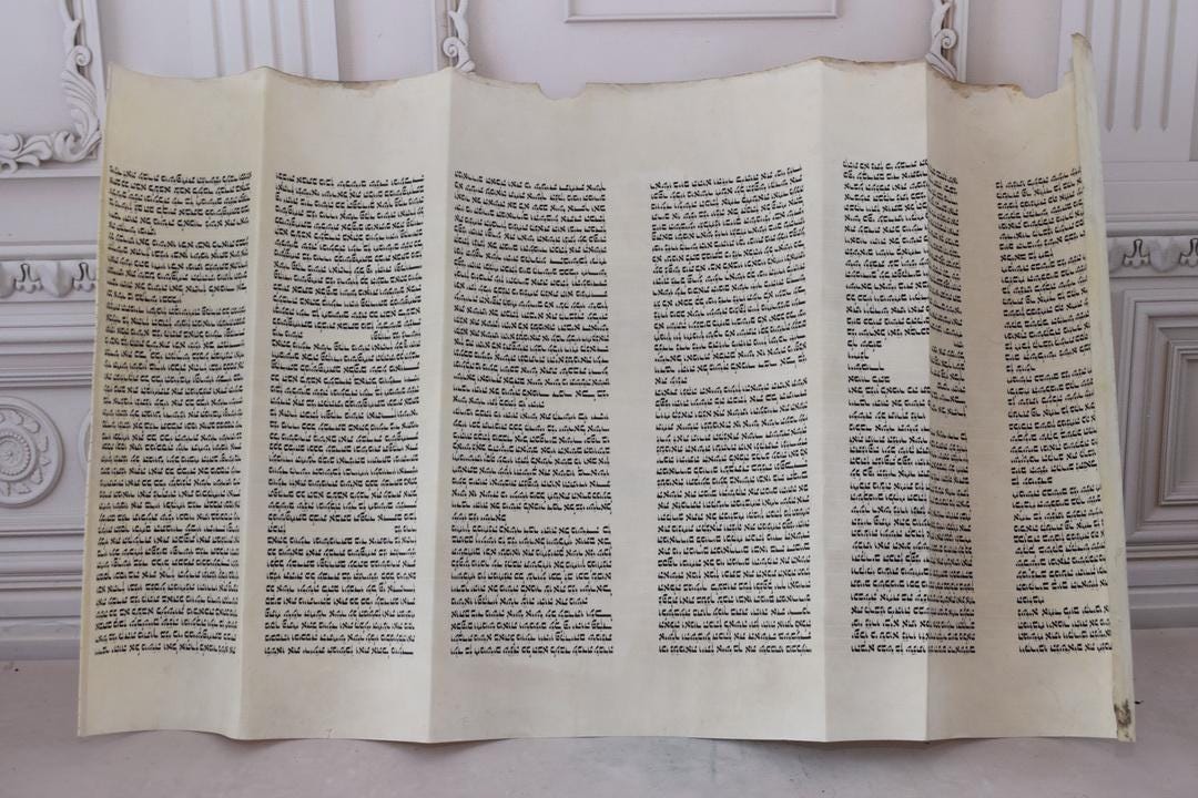 Absolute Unique Torah Scroll - Antique Handwritten Torah - Handmade Jewish Gift - Old Torah ...