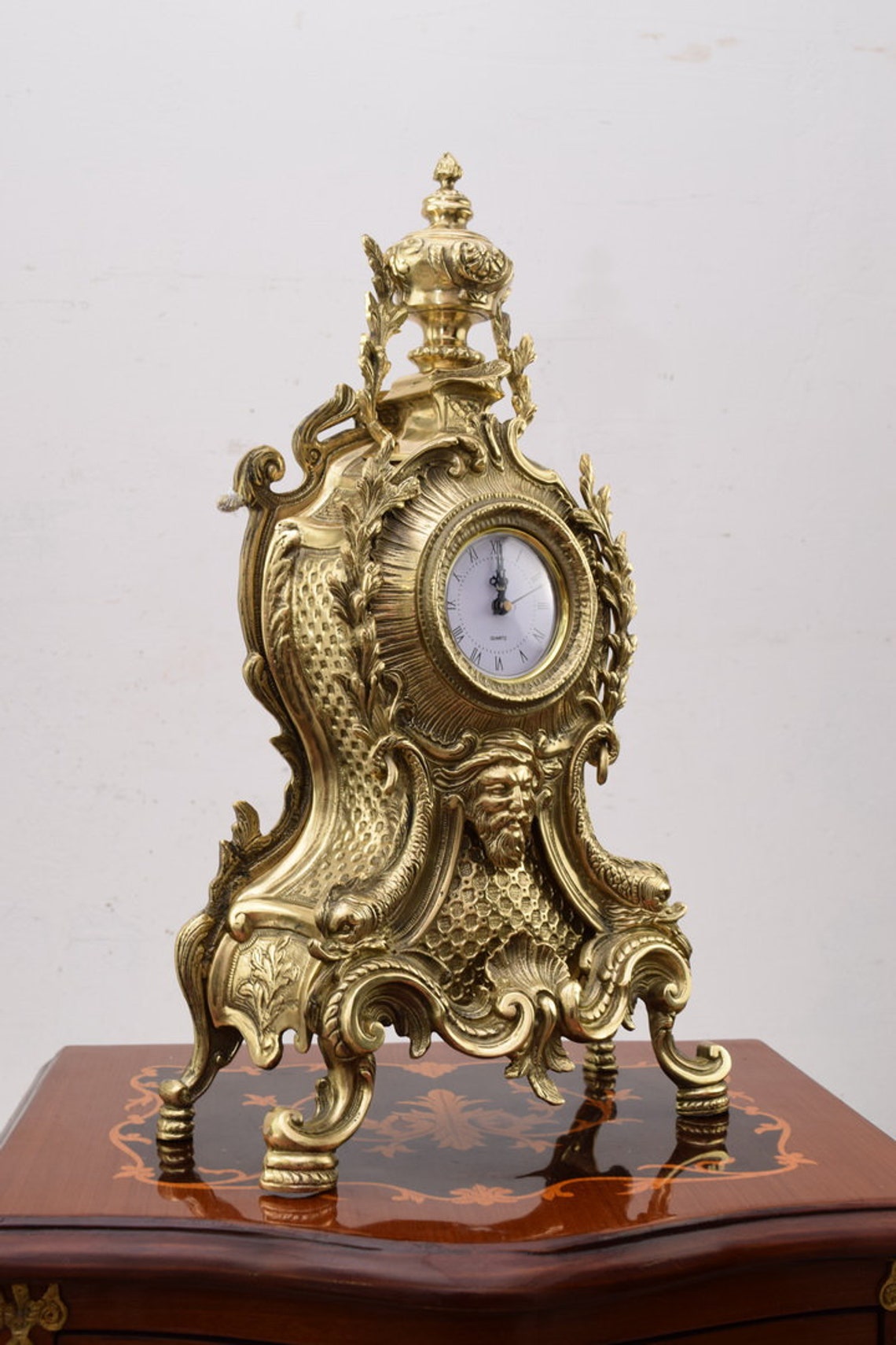 Luxury Brass Table Clock: Neptune Art Nouveau Fireplace Decor - Etsy