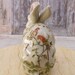 Porcelain Statue Painted Rabbit Porcelain Sculpture Rabbit Flowers ...