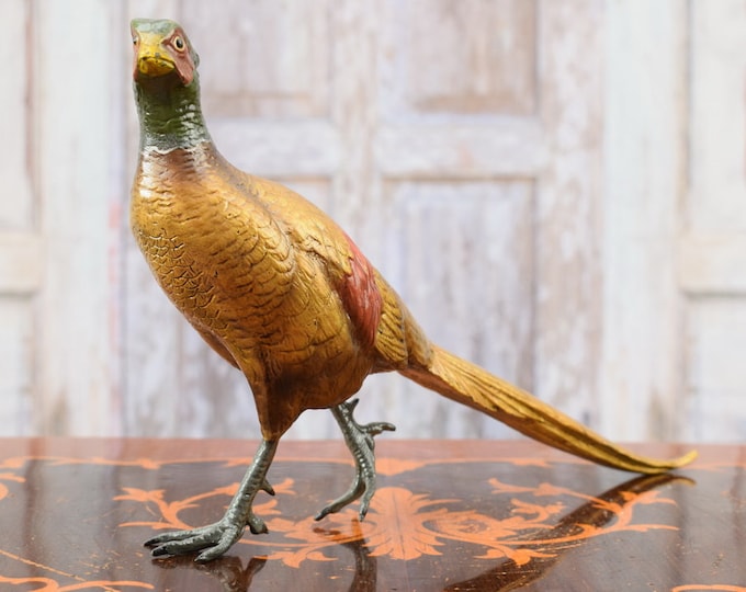 Painted Pheasant Bronze Sculpture Hunting Statue Bronze Sculpture ...