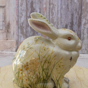Porcelain Statue Painted Rabbit - Porcelain Sculpture Rabbit - Flowers ...