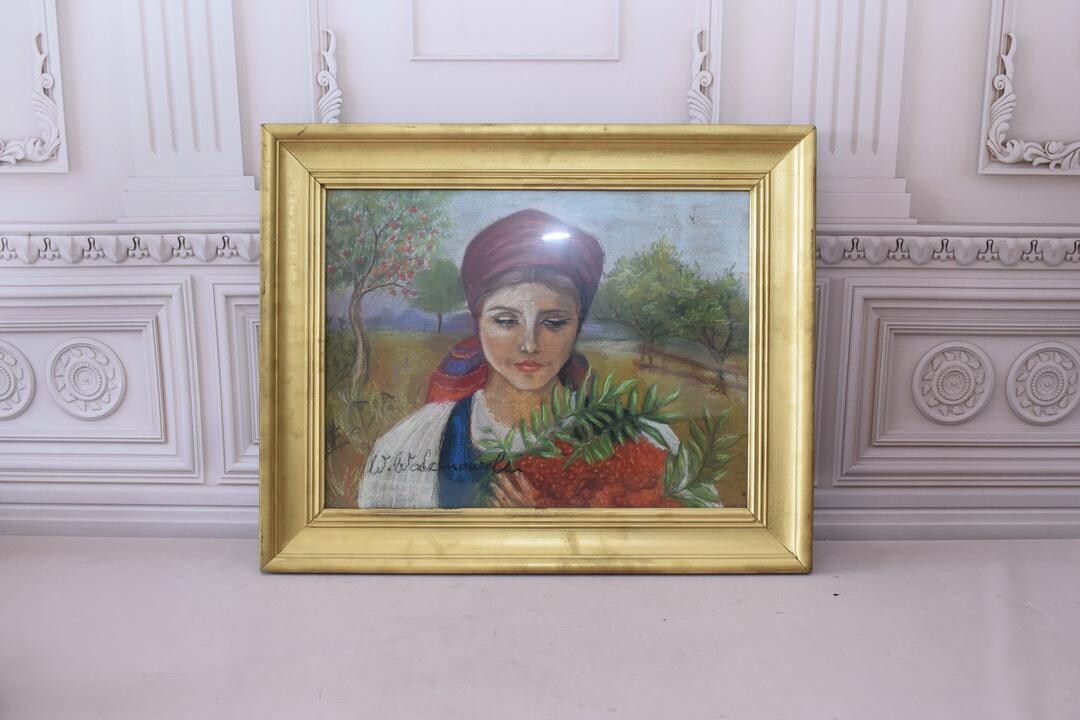 Antique Painting Woman Hyrax - Zofia Stryjenska Painting Highlandes ...