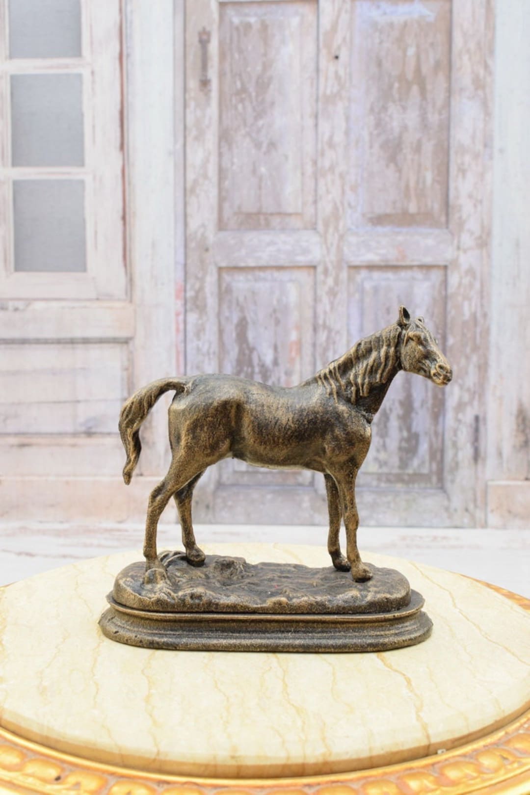 Cast Iron Horse Statue - Vintage Amazing Horse Sculpture - Home and ...