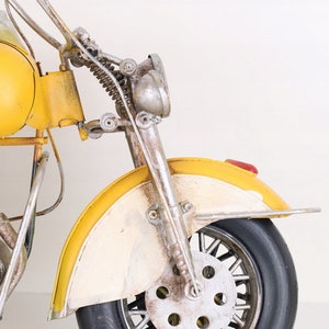 Vintage Large Yellow Motorbike - Motorcycle Indian - Old Classic Metal ...