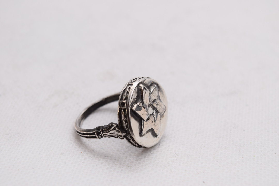 Antique Silver Jewish Star Signet Ring: Judaica Jewelry - Etsy