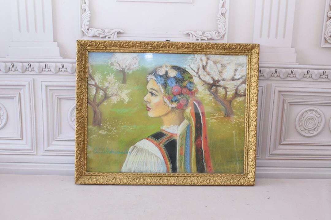 Antique Painting Woman Hyrax - Zofia Stryjenska Painting Highlandes ...