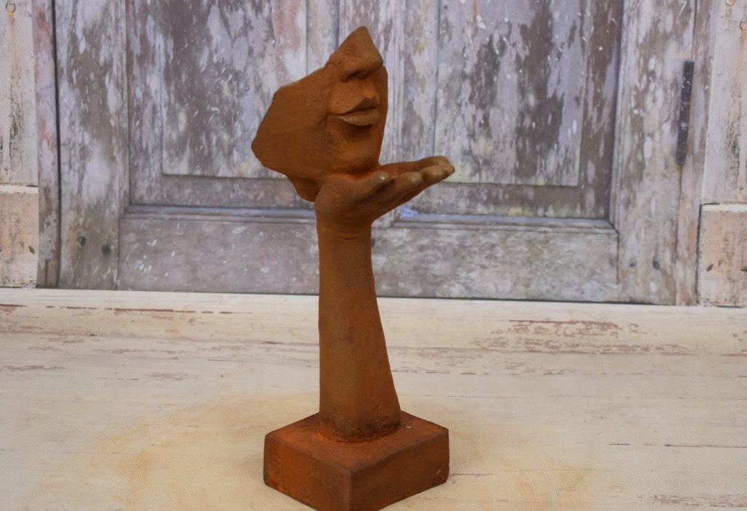 Cast Iron Figure - Woman's Kiss - Lips - Garden Figurine Rustical - Etsy