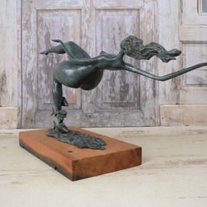 Abstract Bronze Swimming Woman Sculpture: Modernist Art Deco - Etsy