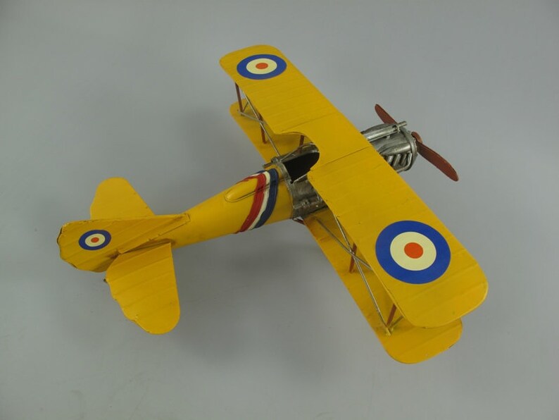 Large Vintage Yellow Airplane Old Classic Metal Model Toy - Etsy