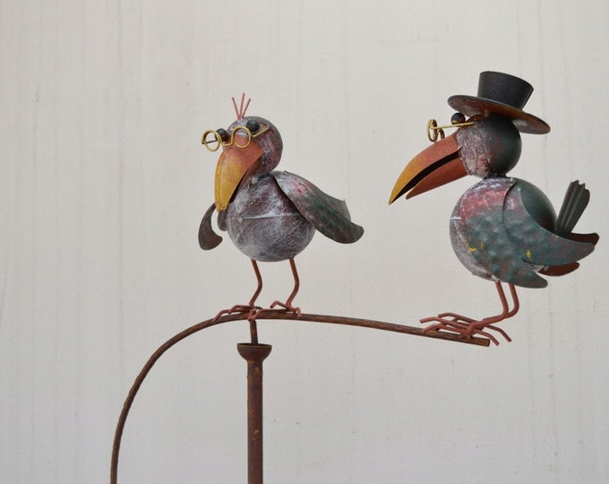 Balancer Funny Ravens - Metal Figurine for Garden - Rustical Gift ...