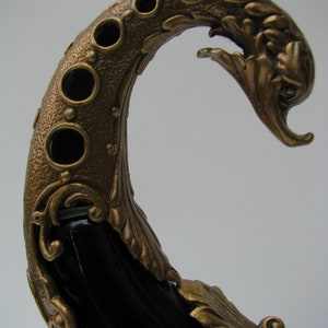 Vintage Black Porcelain Cornucopia: Bronze Horn of Plenty Ornament - Etsy